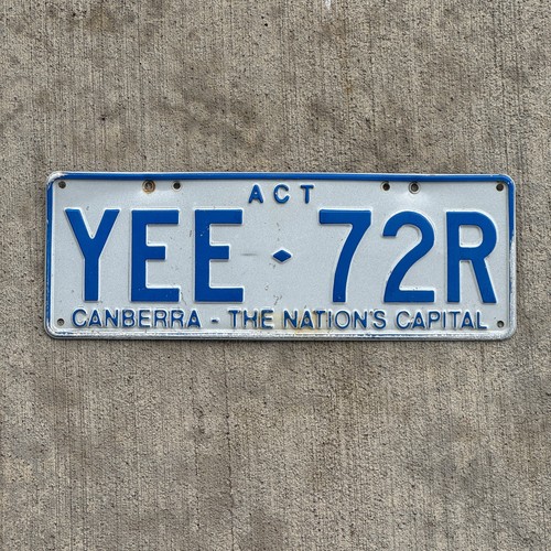 1998 Australian Capital Territory ACT License Plate Nation's Capital ...