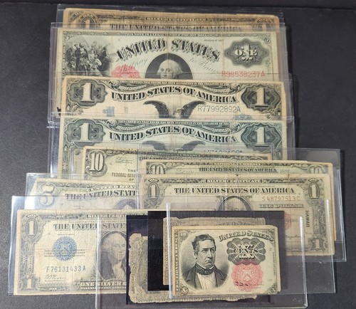 Lot of 15 Pieces of U.S. Notes, Small & Large | eBay