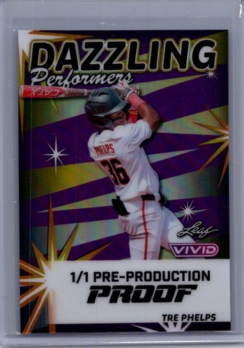 Tre Phelps 2024 Leaf Vivid Baseball 1/1 Pre Production Proof | eBay