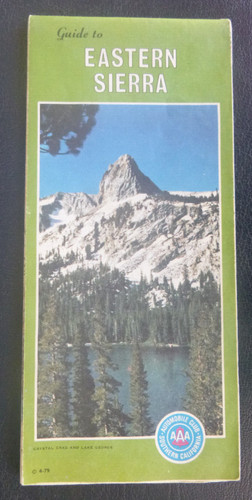 1979 Eastern Sierra road map ACSC AAA gas oil California National Parks ...