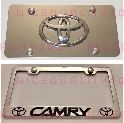 Camry Stainless Steel License Plate Frame W/ Front Plate Combo W/ Bolt ...