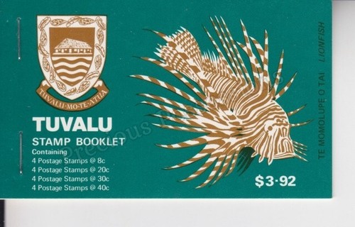 TUVALU STAMP BOOKLET MNH LIONFISH COVER VARIOUS FISH DEFINITIVES STAMPS ...