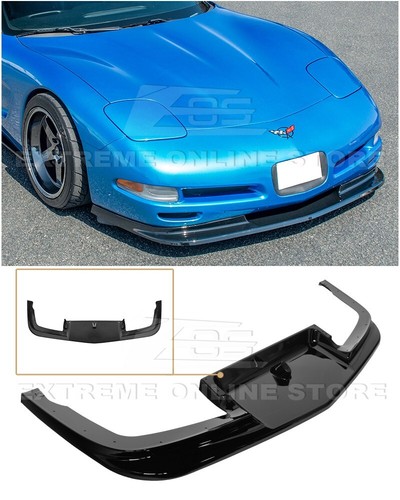For 97-04 Corvette C5 Performance GLOSSY BLACK Front Bumper Vented Lip ...