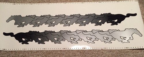 Ford Mustang Running Horse Decals 4"x35.5" | Vinyl | Gray | Glossy ...