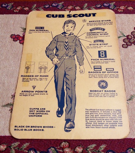 Boy Scout of America CUB SCOUT Uniform Insignia Information Patch ...