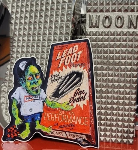 Vtg Style HOT ROD Coffin PEDAL Sticker Kustom Kulture Decal Custom Car ...