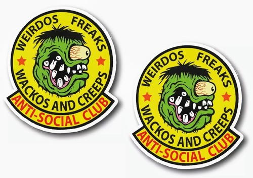 2-PACK WEIROS FREAKS HOT ROD RAT FINK MOTORCYCLES TOOLS GUNS STICKERS ...