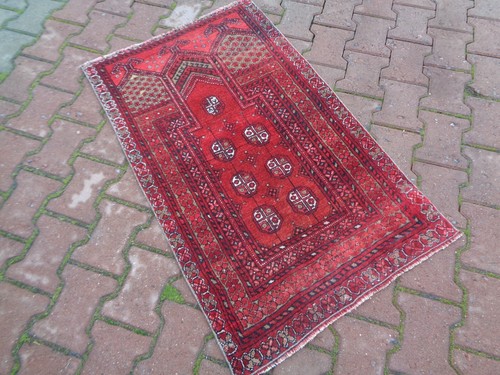 70x115 Cm Turkoman Prayer Carpet, Handmade Small Rug, Soft Touch Prayer ...