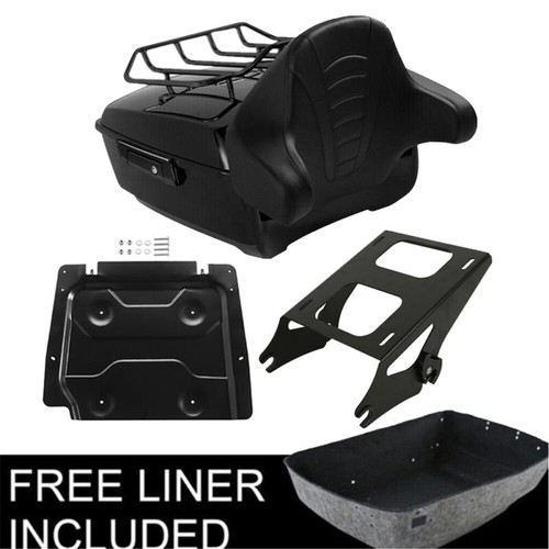 Black King Trunk Pad Mount Rack Plate Fit For Harley Electra Road Glide ...