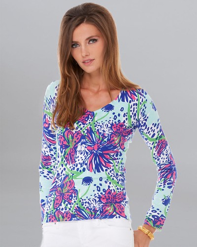 New Lilly Pulitzer ANNETTE Sweater Resort White In the GARDEN Exra ...