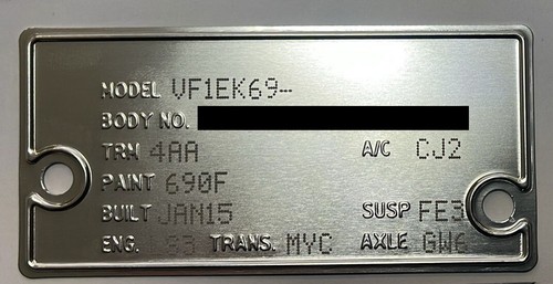 NEW 1986-87 Buick Regal Grand National G-Body Data Plate ID Tag Custom ...