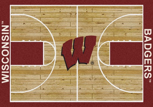 5x8 Milliken Wisconsin Badgers 1490 NCAA Home Court Area Rug - Approx 5 ...