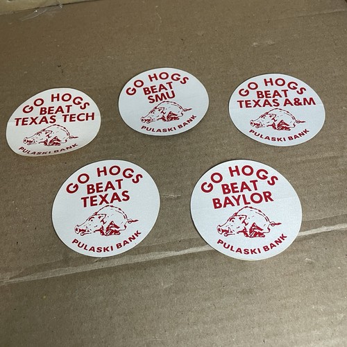 Lot Of 5 Arkansas Razorbacks Vintage Decal Sticker Running Hogs 1970s ...