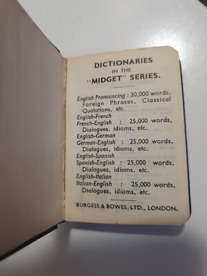 Midget Dictionary in Antiquarian and Collectable Books for sale | eBay