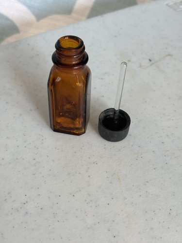 Vintage Tincture Iodine Amber Bottle With Applicator Dried Residue In ...