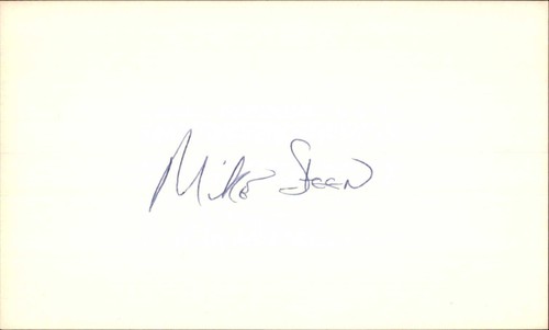 Mike Steen Signed 3x5 Index Card Cut 1972-77 Geneva Senators Tulsa ...