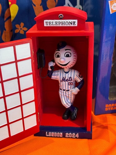 NEW YORK METS MR MET LONDON TELEPHONE BOOTH BOBBLEHEAD SGA Nib In Hand ...