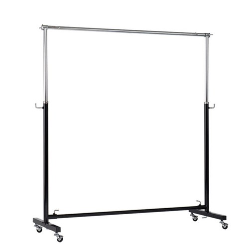 Black & Chrome Mobile Adjustable Clothes Rail Garment Rack with wheels ...