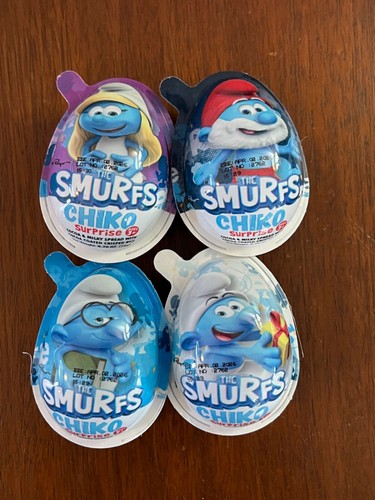 The Smurfs Chiko Surprise Toys Chocolate Egg HTF Lot of 4 | eBay