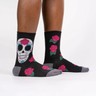 Socksmith Women's Purple Crew Socks Day of the Dead Big Muertos Sugar ...