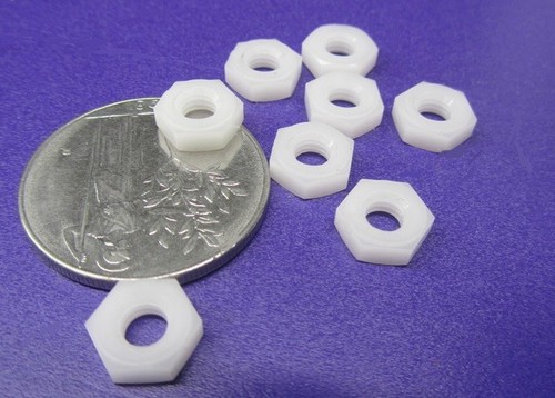 Hex Nut, Acetal, Delrin, White, 10-32 Threads, 50 Pcs | eBay
