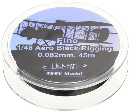 Infini model fine aero rigging 0.082mm x 45m black color for 1/48 scale ...