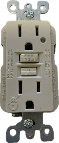 Leviton 8598-I Ivory Smart Lock GFCI Duplex 2 Pole Receptacle 125 Volt ...