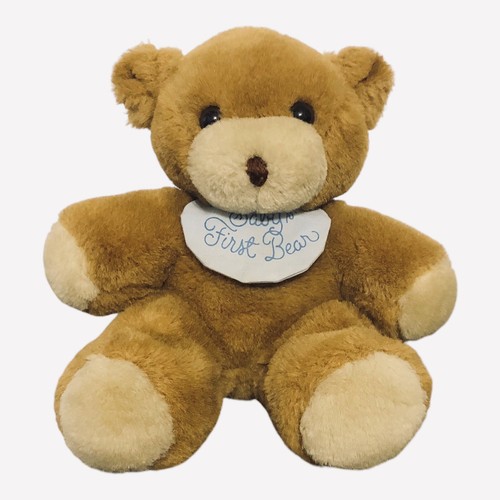Hallmark Baby's First Bear Blue Bib Musical Plush 9" Brown Boy ...