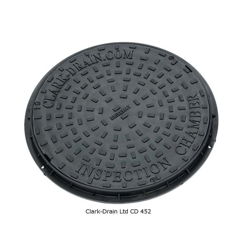 CLARK DRAIN Inspection Chamber Manhole Round Plastic Cover/Frame 450mm ...