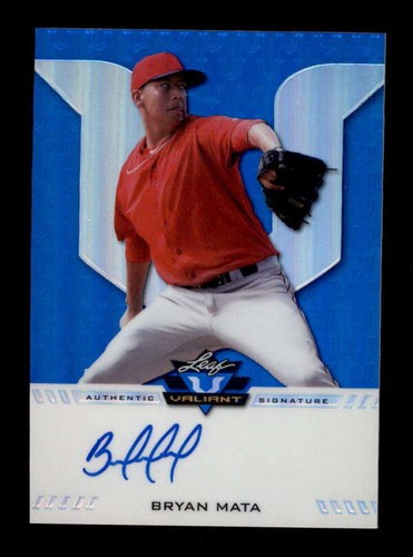 BRYAN MATA 2017 LEAF VALIANT ROOKIE RARE BLUE AUTOGRAPH AUTO RC #21/35 ...