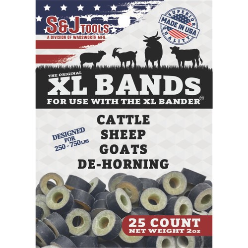 XL Bull Tri Bander Rings Bands 25 Count Castrate Cattle Sheep Goat ...