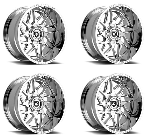 Set 4 22" Gear Off Road 761C Ratio 22x10 6x135 6x5.5 Chrome Wheels ...
