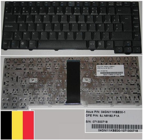 Belgian AZERTY Keyboard ASUS F2 T11 F3 9J.N8182.F1A 04GNI11KBE00-1 ...