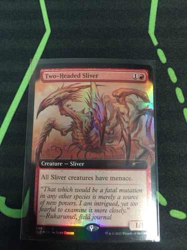 MTG Magic The Gathering Two-Headed Sliver Foil Borderless Secret Lair ...