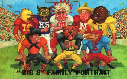 Football Family Portrait Big 8 College Conference NCAA Comic Art 1969 ...