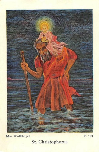 OLD nice rare print Holy cards "H12423" holy sacred christophorus | eBay