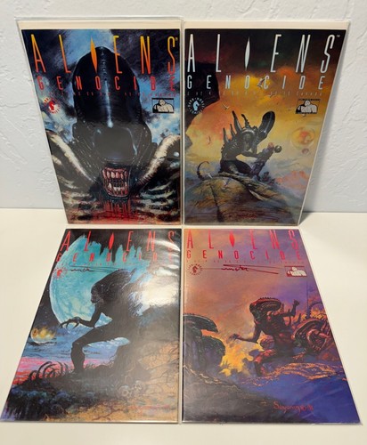 Aliens Genocide #1 - 4 Complete Dark Horse Comics 2 3 SIGNED by ARTHUR ...
