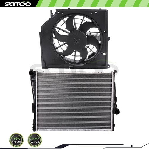 Car Radiator and Cooling Fan Kit Fit For 2001 2002 2003-2005 BMW 320i ...