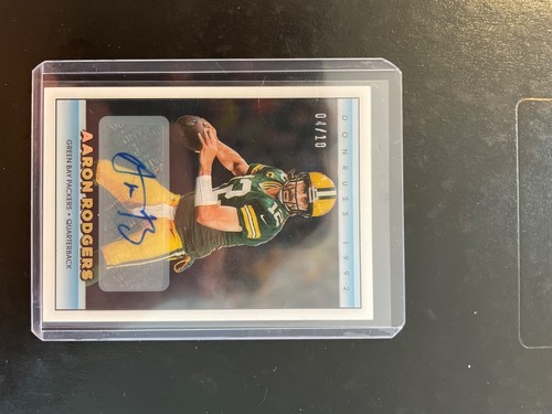 AARON RODGERS 2022 DONRUSS CLEARLY FOOTBALL 1992 AUTO #/10 PACKERS SSP ...