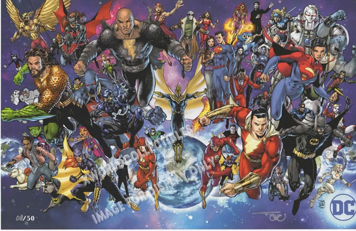 DC Super Heroes ART PRINT SDCC Batman JLA ~ JIM LEE & ALEX SINCLAIR ...