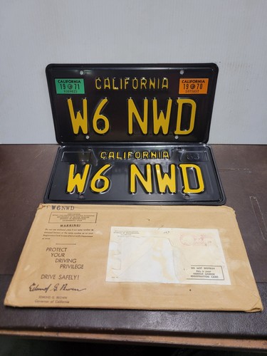 PAIR 1970 1971 California HAM RADIO License Plate Tag GEM MINT in ...