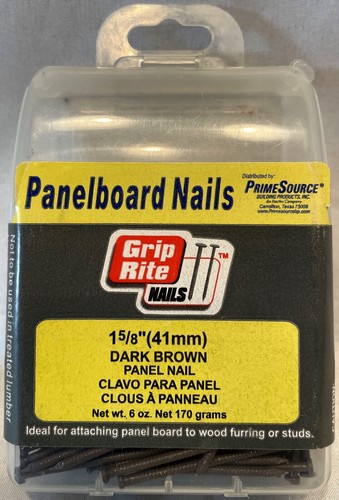 Grip-Rite Nail. #16-1/2 -5/8 in. Dark Brown Vinyl-Coated Steel Paneling ...
