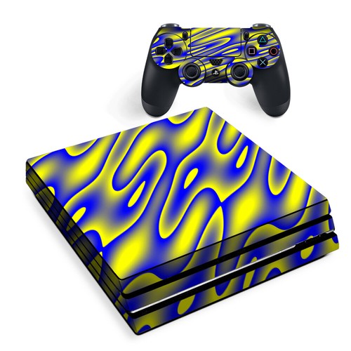 PS4 Pro Console Skins Decal Wrap ONLY - Neon Blue Yellow trippy | eBay