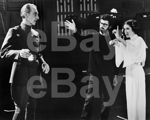 Star Wars (1977) Peter Cushing, George Lucas, Carrie Fisher 10x8 Photo ...