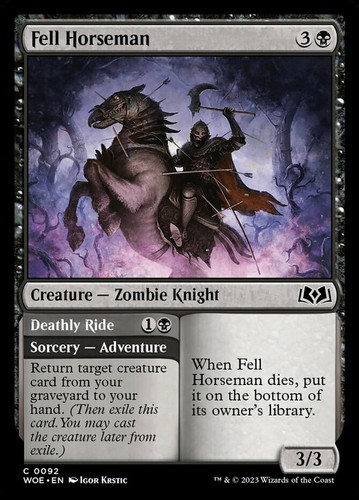 Hero Deal, English - 1 x MTG Fell Horseman Wilds of Eldraine | eBay