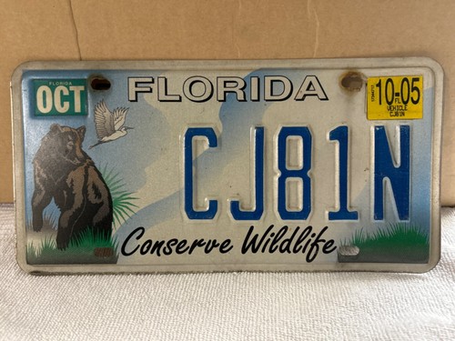Vintage 2005 Conserve Wildlife Florida License Plate | eBay