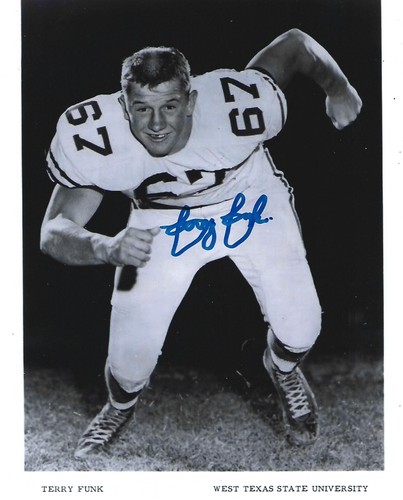 WRESTLING HARDCORE LEGEND TERRY FUNK SIGNED 8X10 WEST TEXAS STATE ...