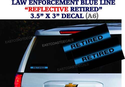 POLICE REFLECTIVE THIN BLUE LINE DECALS RETIRED 911 REFLECTIVE YOU GET ...