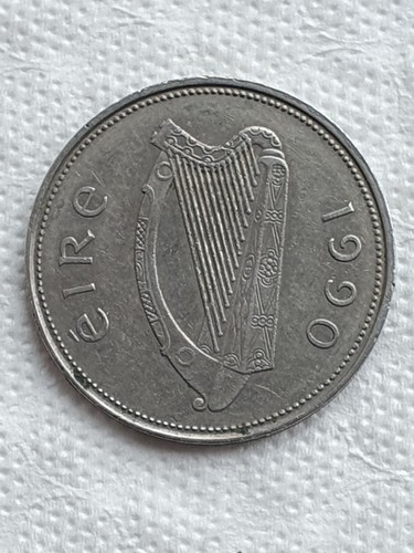 £1 (One) Irish Pound 1990 Republic of Ireland / Punt Coin Copper-nickel ...