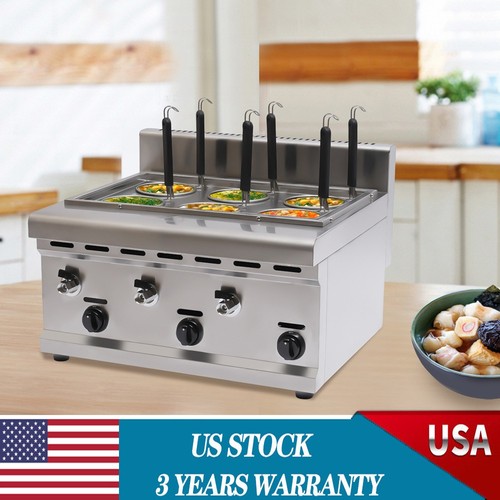 6 Holes Gas Propane Noodle Ramen Pasta Cooker Machine Desktop Ramen ...
